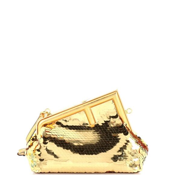 Fendi | Bags | Fendi First Bag Sequins Small Gold | Poshmark